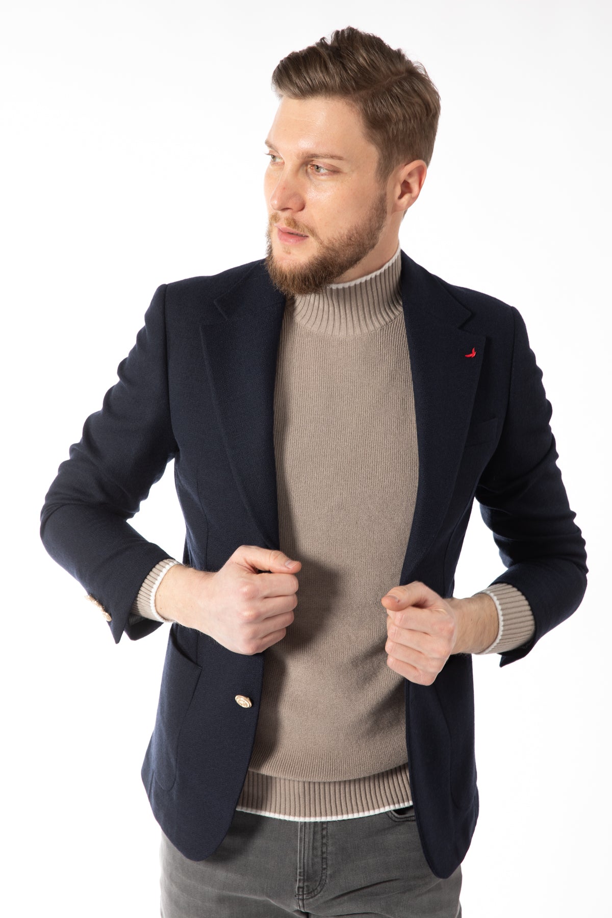 SACOU SLIM FIT D'S DAMAT - Bleumarin